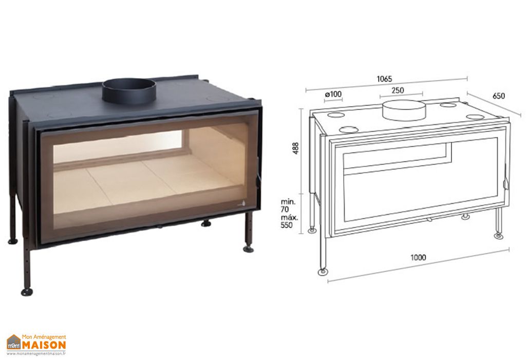 Insert avec 2 Cadres en Acier et Kit de Ventilation 9 kW - 13 kW C ...