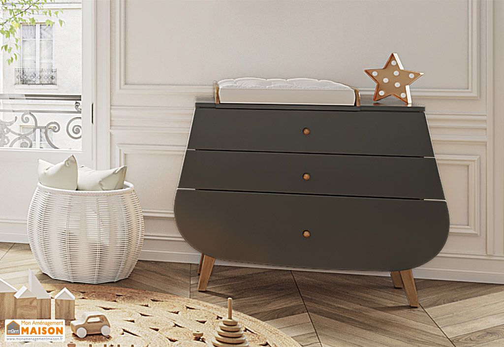 Commode pour enfants trois tiroirs + plan à langer – Trapèze - - Songes ...