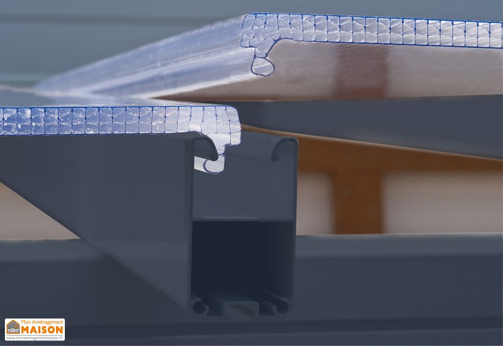 Véranda en aluminium et polycarbonate Sanremo grise - 4,25 x 2,77 m ...