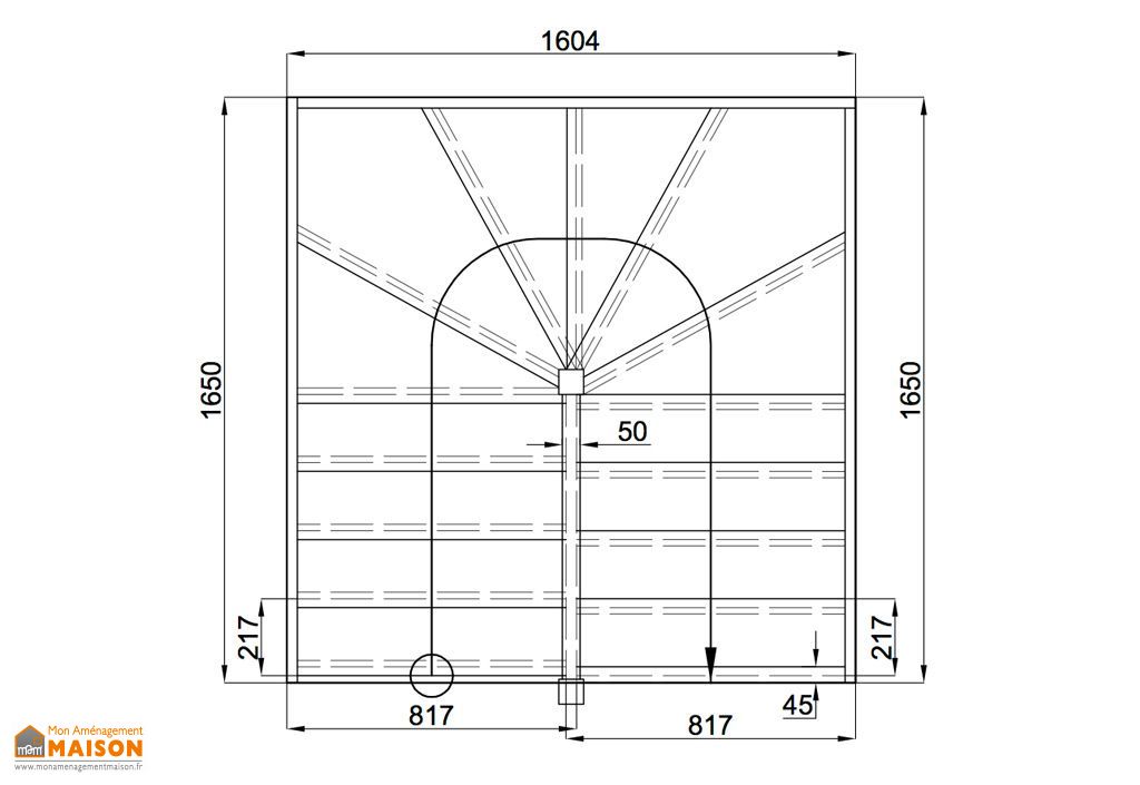 Escalier Double Quart Tournant en Sapin - Escalier Double Quart Tournant en Sapin - Levigne