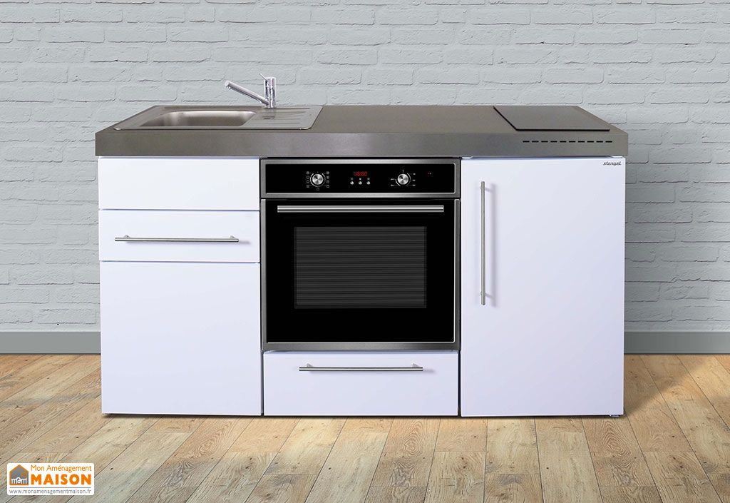 Mini-Cuisine avec Frigo, Four et Vitrocéramique Blanche MPB 160 - Stengel
