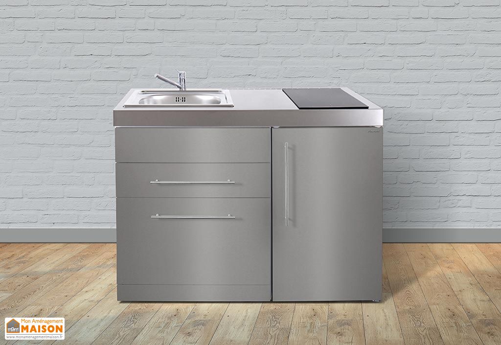 Mini-Cuisine Inox avec Frigo, L-V et Induction MPGSES 120 - Stengel