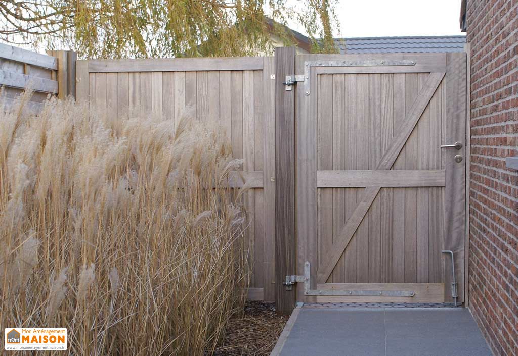 Portail Simple Battant en Iroko Oxford – 100 x 180 cm - Gardival