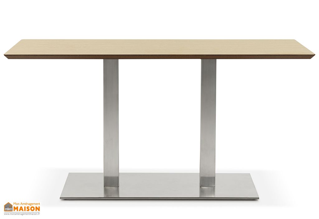 Table à Manger Design en Acier et Bois Recta Naturel 150 cm - Kokoon Design