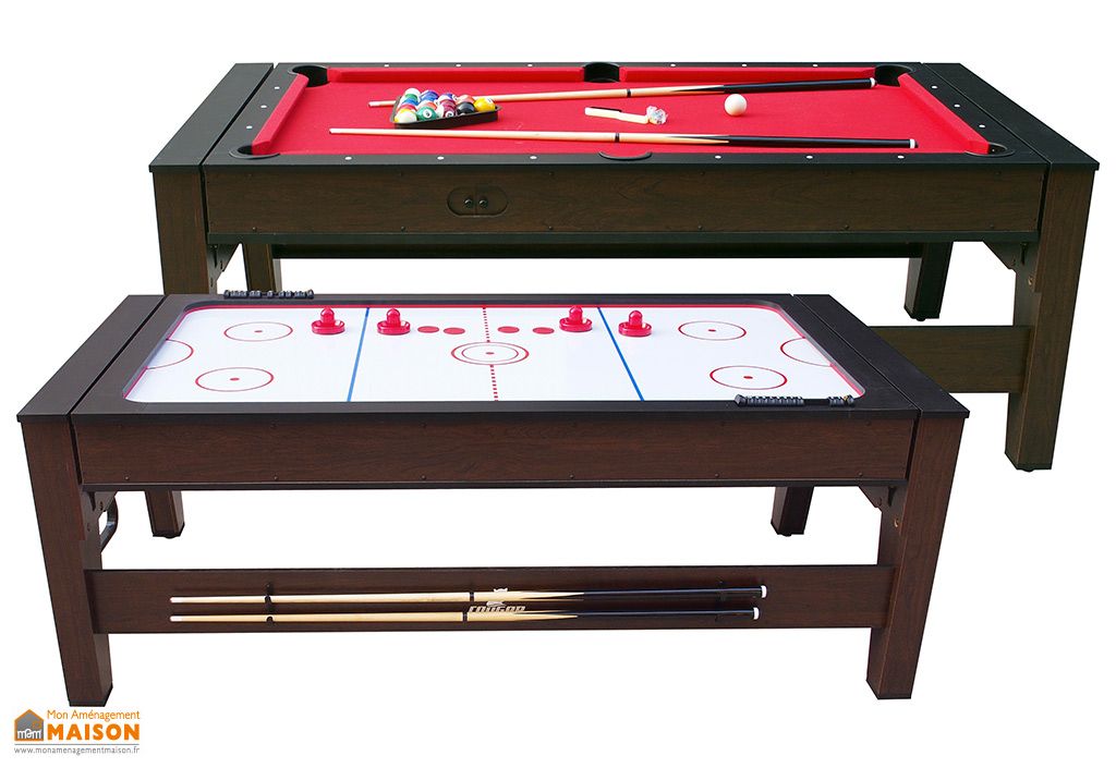 Table Réversible Billard Américain et Air-Hockey 217x107x81cm (l,l,h ...