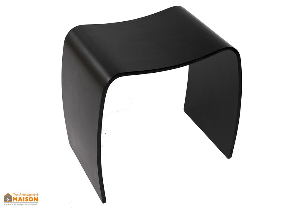 Tabouret Bas Design en Bois Mitch Noir - Kokoon Design