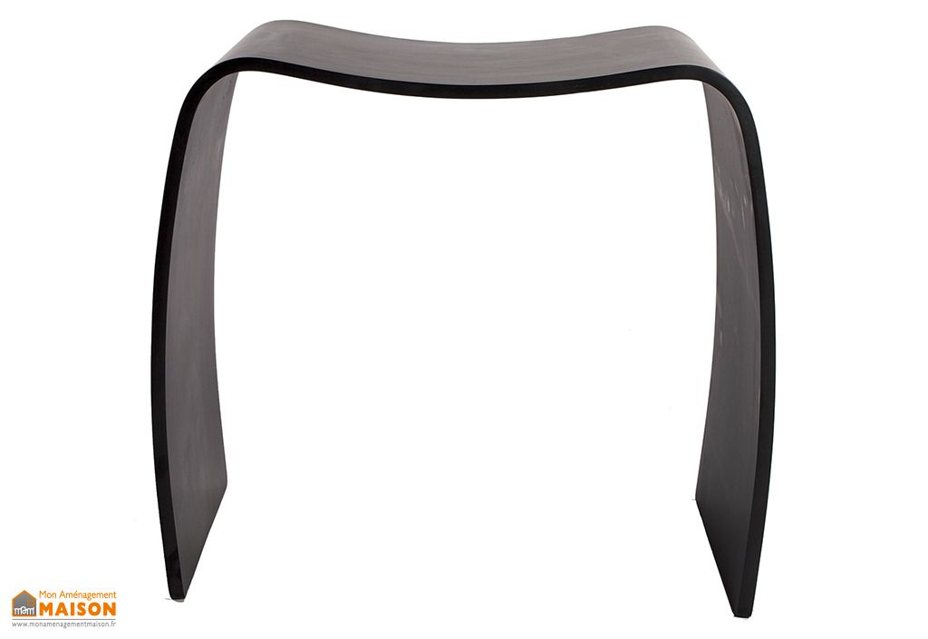 Tabouret Bas Design en Bois Mitch Noir - Kokoon Design