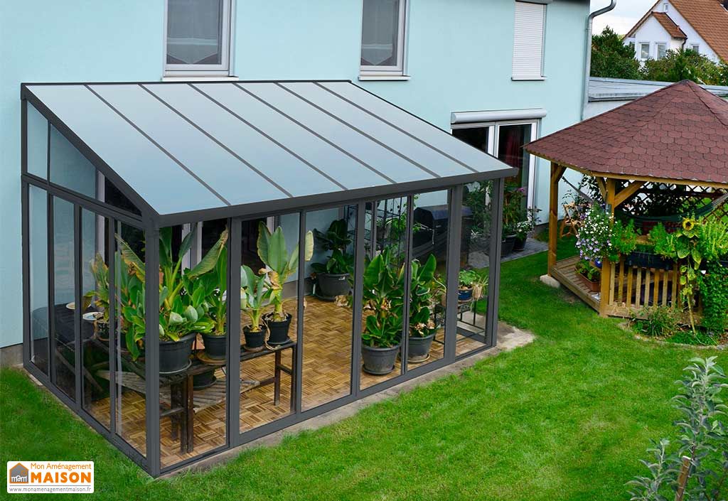 Véranda en Polycarbonate Sanremo Grise Anthracite 295 x 546 cm - Palram