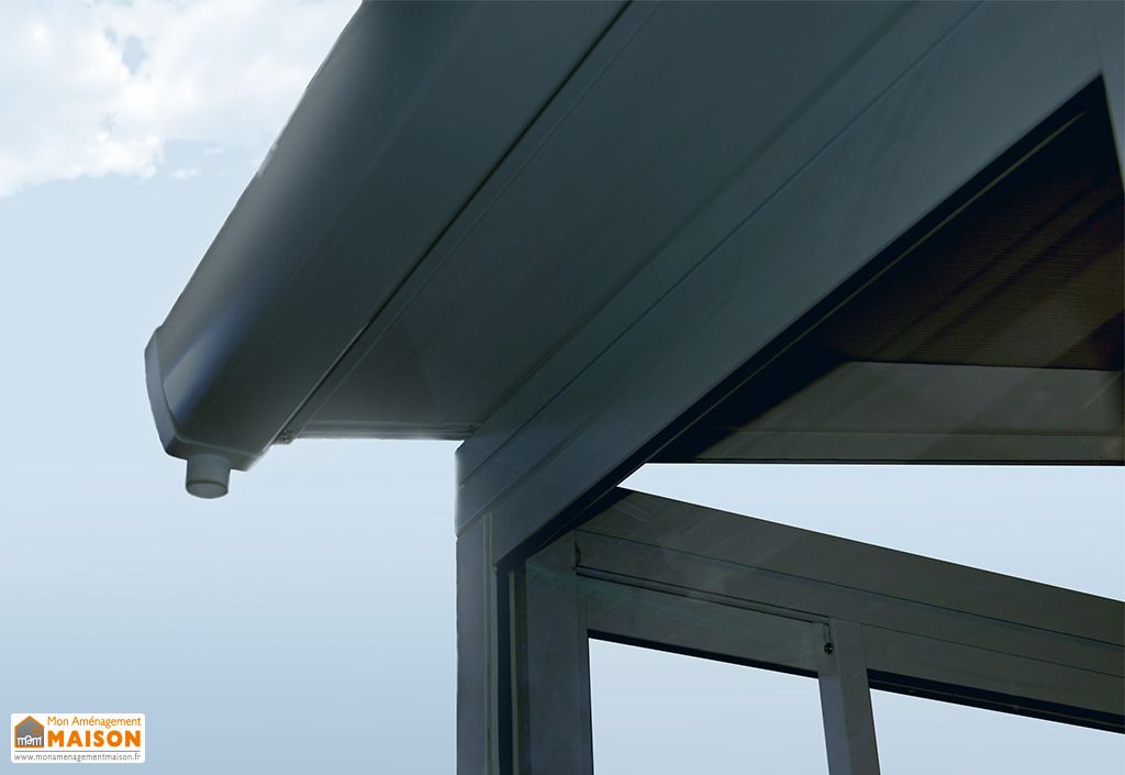 Véranda en aluminium et polycarbonate Sanremo grise - 4,25 x 3,67 m ...