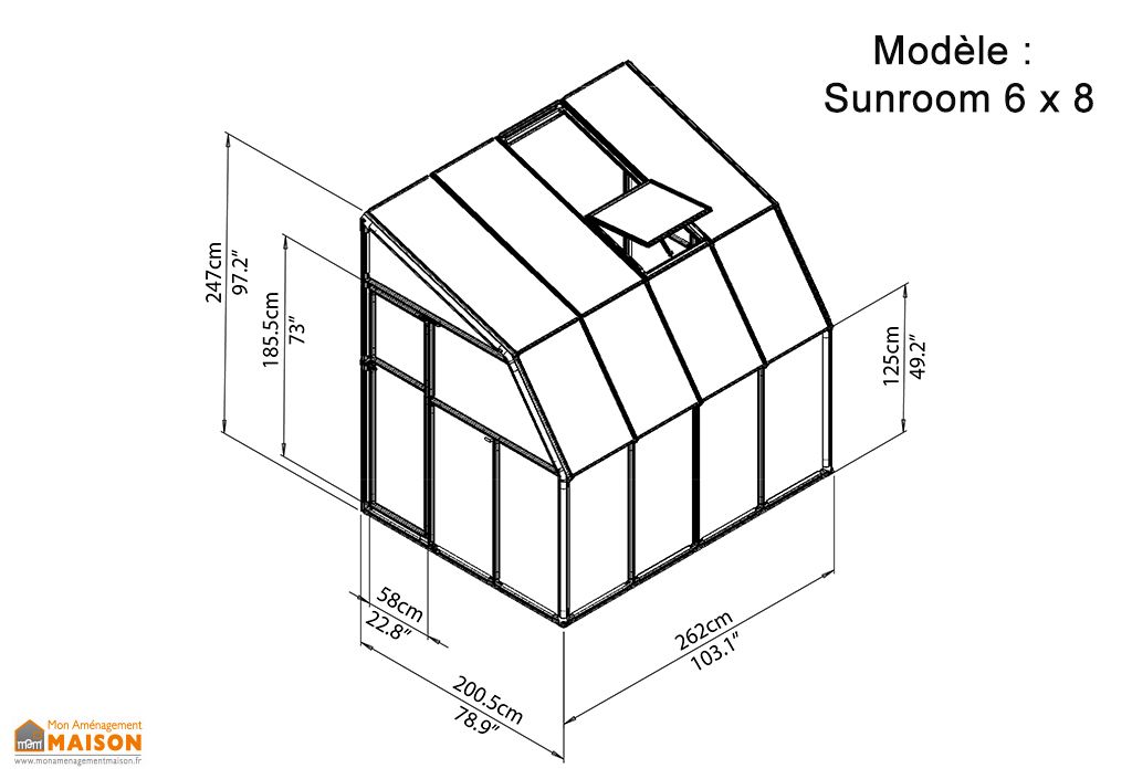 Véranda en Polycarbonate et Acrylique Sunroom Blanche 2m - Canopia