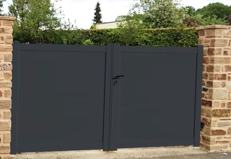 Portail battant aluminium 3m50 motorisé - plein - Packit