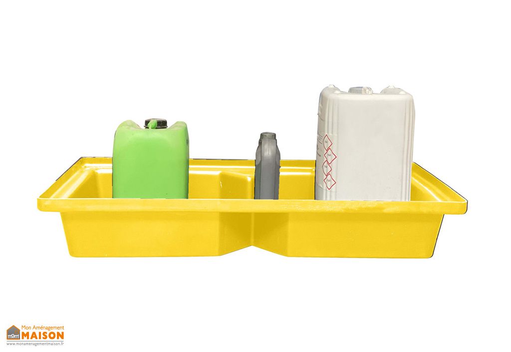 Bac de rétention empilable en PEHD 52 x 102 cm - 70 L - Plast'Up