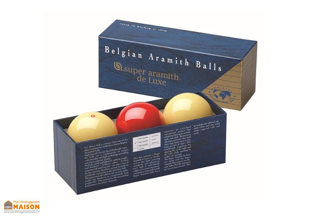 Billes de billard français Super Aramith Pro en résine phénolique Ø 61 ...