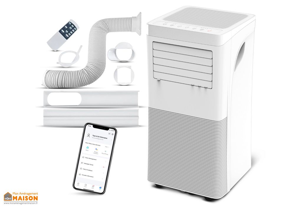 Climatiseur mobile réversible connecté 9000 BTU + télécommande - Cool Clima