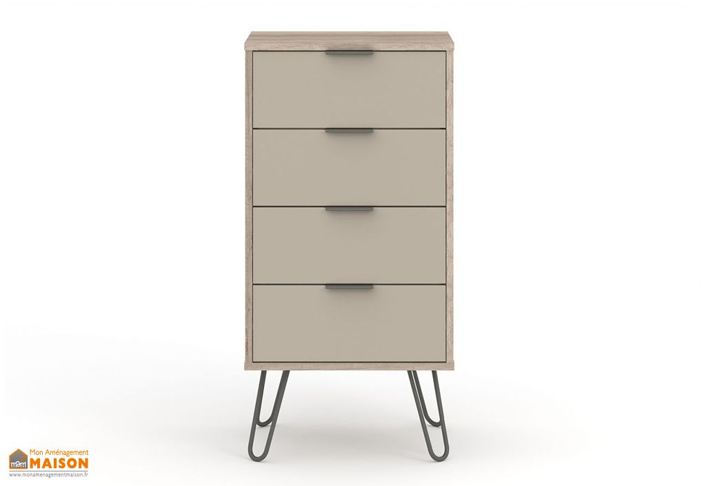 Commode haute 4 tiroirs en bois Agliana – 45 x 39 x 90 cm - Design Vicenza