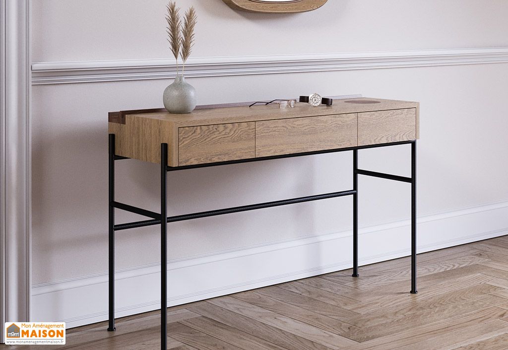Console en bois de chêne et métal – Concierge - Wewood