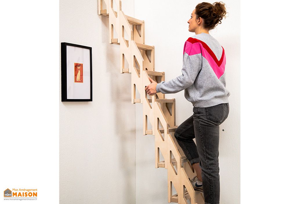 Escalier pliable en bois Ultra Light : 130 à 315 cm – finition huilée ...