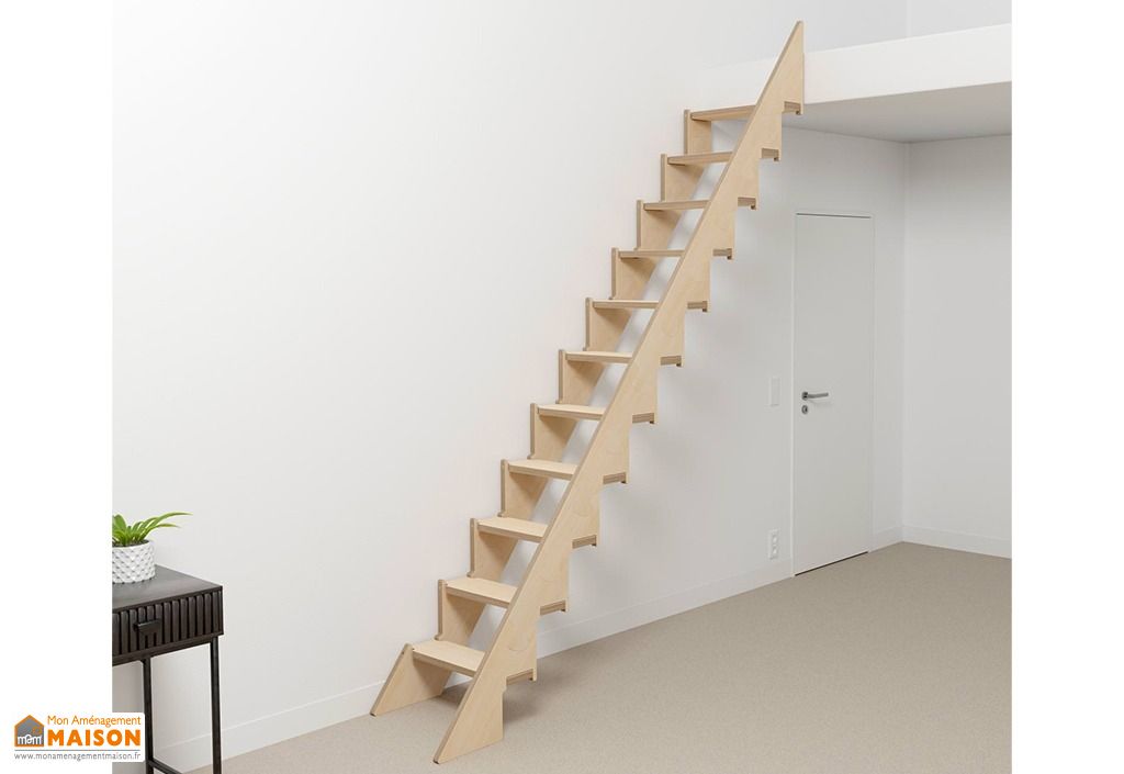 Escalier pliable en bois Comfort : 190 à 310 cm – Finition naturelle ...