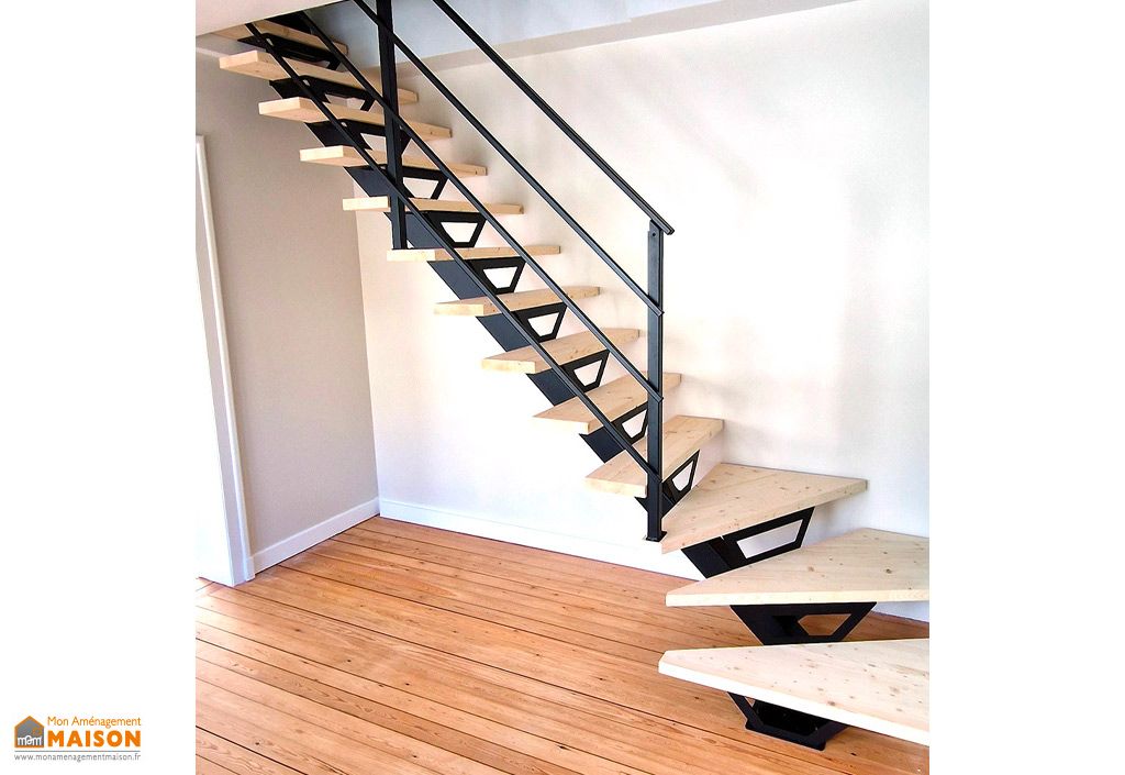 Limon Central Métal Pour Escalier Quart Tournant Sur Mesure Miro Ml