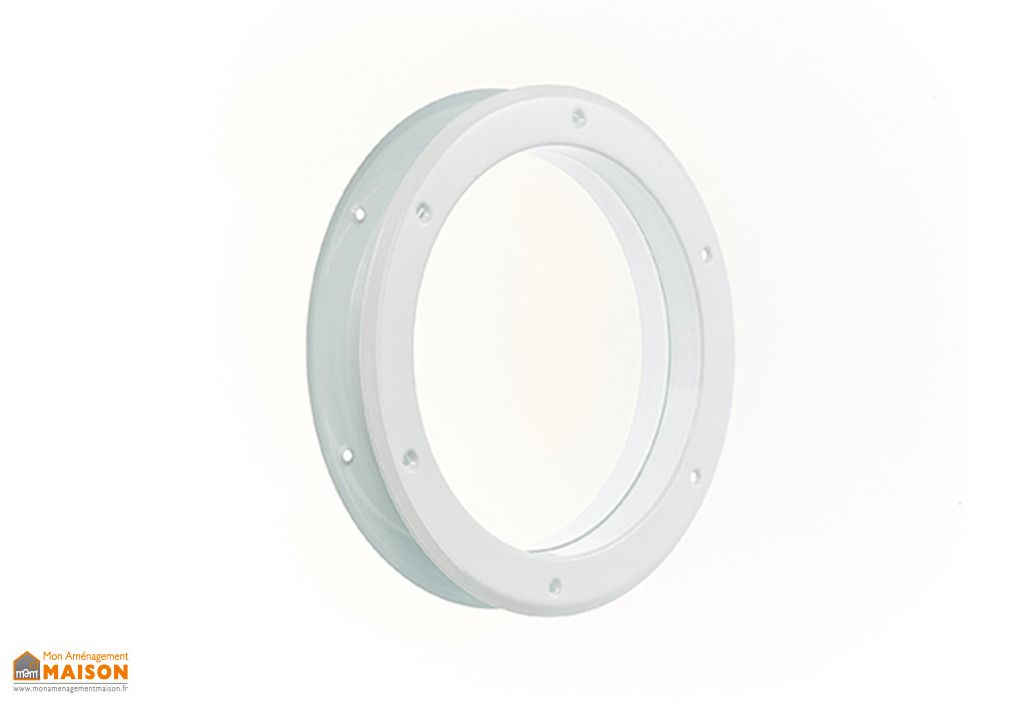 Hublot de porte d’intérieur en métal blanc et verre trempé – Ø 20 cm ...
