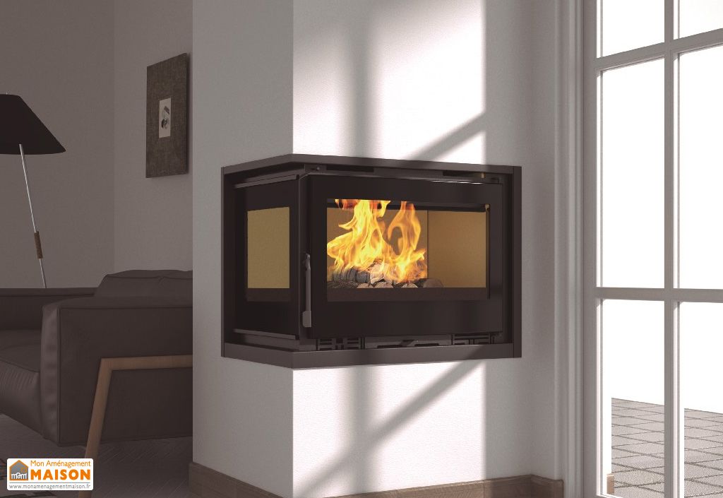 Insert à bois d’angle double combustion 12,6 kW - IT-172 I - FM Calefaccion