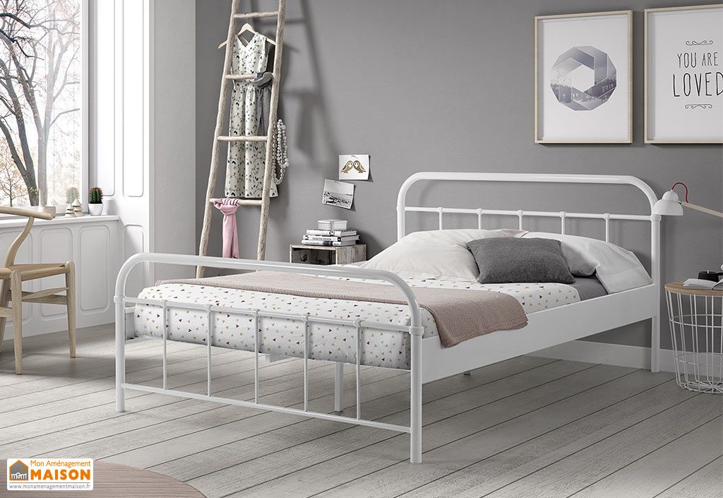 Lit Ado en Métal 140 x 200 cm – Boston (Pls col.) - Vipack