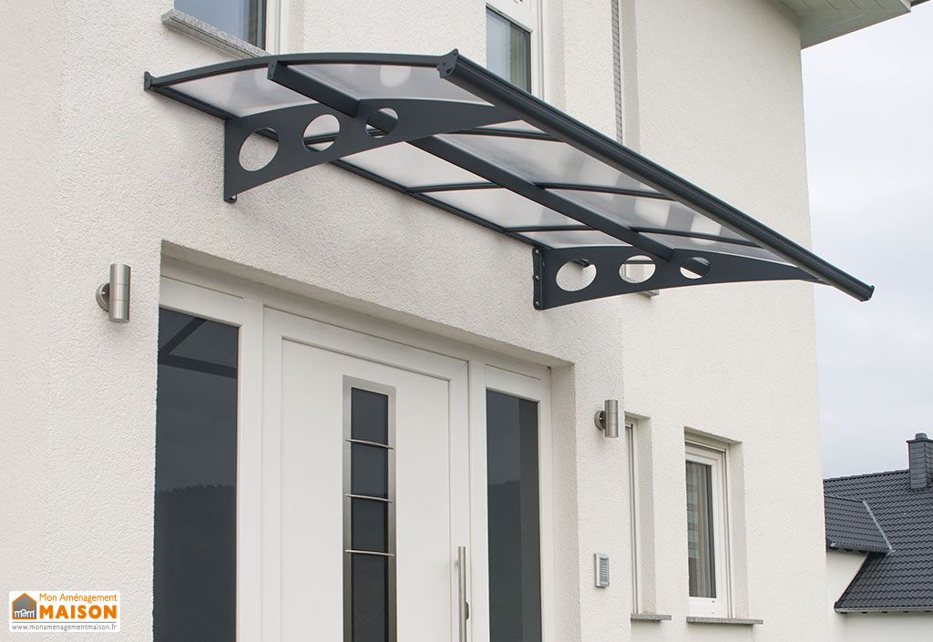 Marquise et auvent de porte bois, aluminium - Mon Aménagement Maison