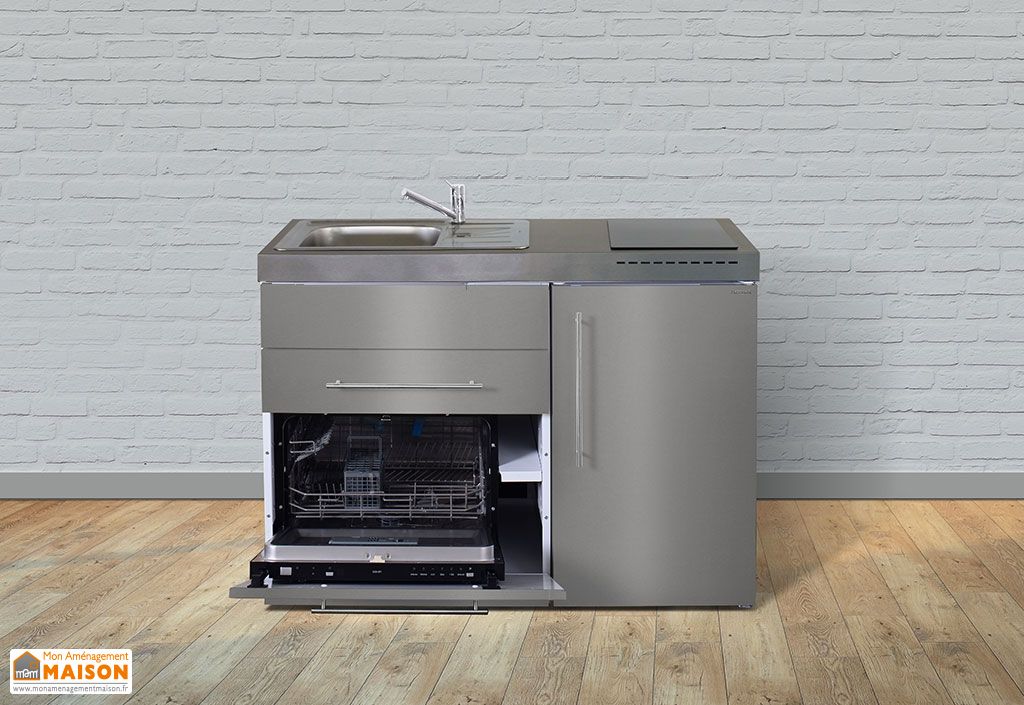 Mini-Cuisine Inox avec Frigo, L-V et Induction MPGSES 120 - Stengel
