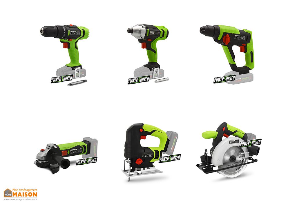 Pack de 6 outils électriques sans fil + batteries et chargeur - Constructor