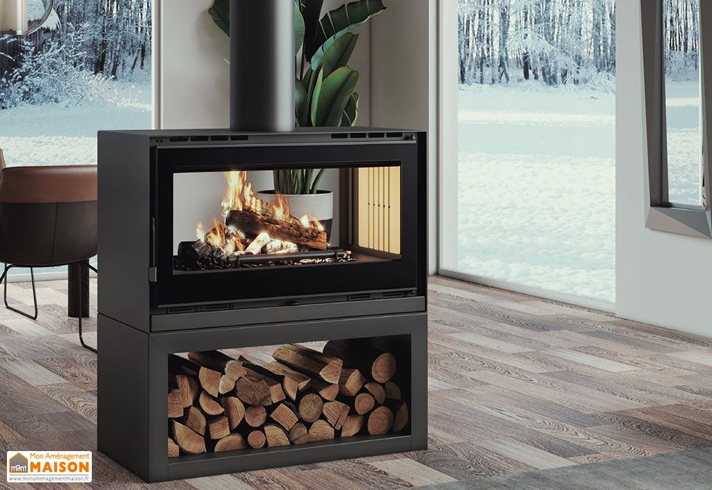 Poêle à bois double face en acier Ignis – 12,5 à 13,5 kW - FM Calefaccion