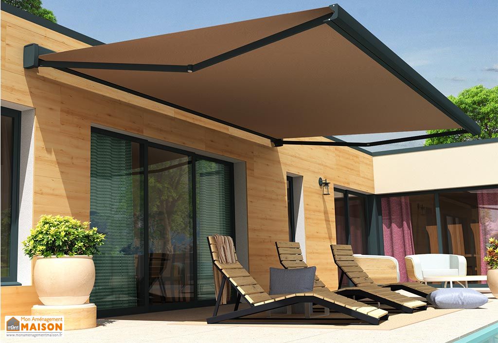 Store banne coffre intégral motorisé Celeste – toile acrylique de 12 m² ...