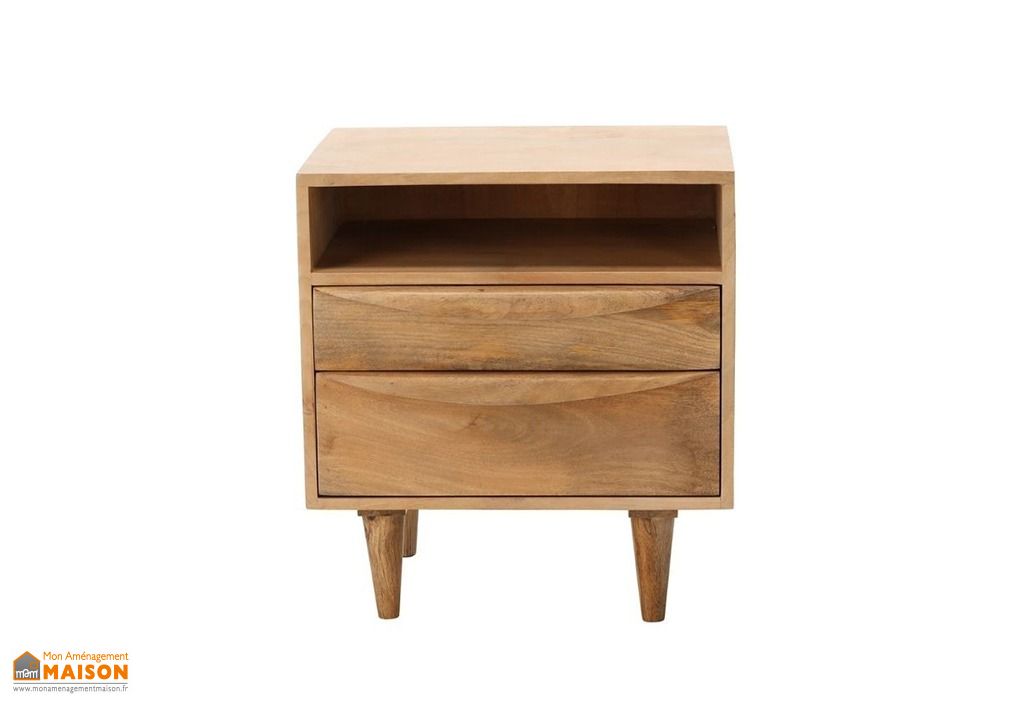 Table de chevet en bois de manguier 35 x 50 x 55 cm – Barjac - ASM