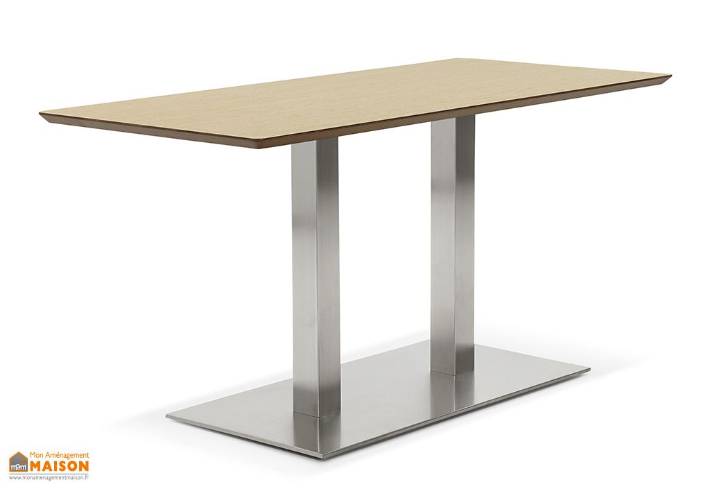 Table à Manger Design en Acier et Bois Recta Naturel 150 cm - Kokoon Design