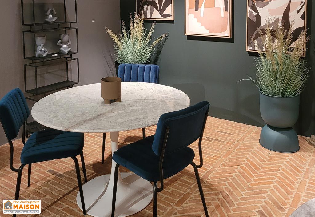 Table à manger ronde en marbre - ø 120 x 75 cm - Athezza