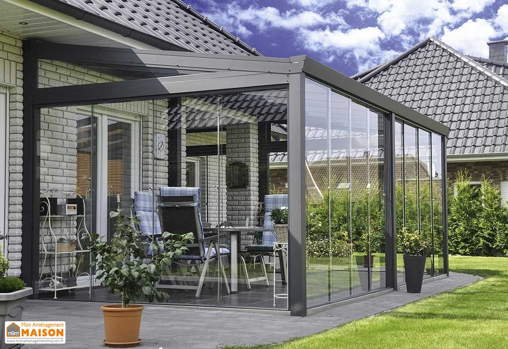 Véranda en Verre Securit 8mm à Parois Coulissantes Legend 6x4m ...